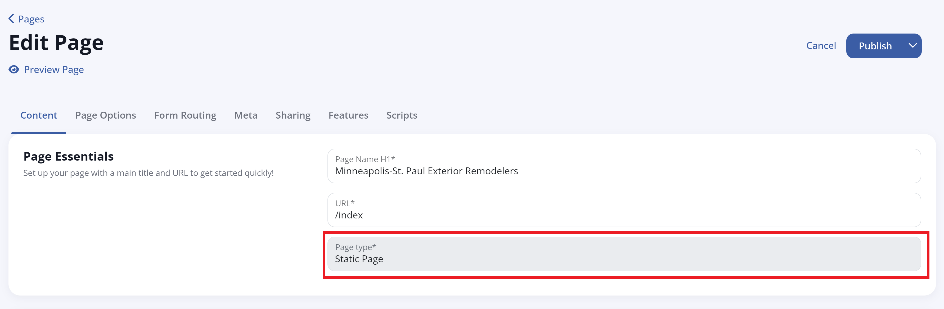 Types of Pages in the LISA Admin - Spectrum Inc